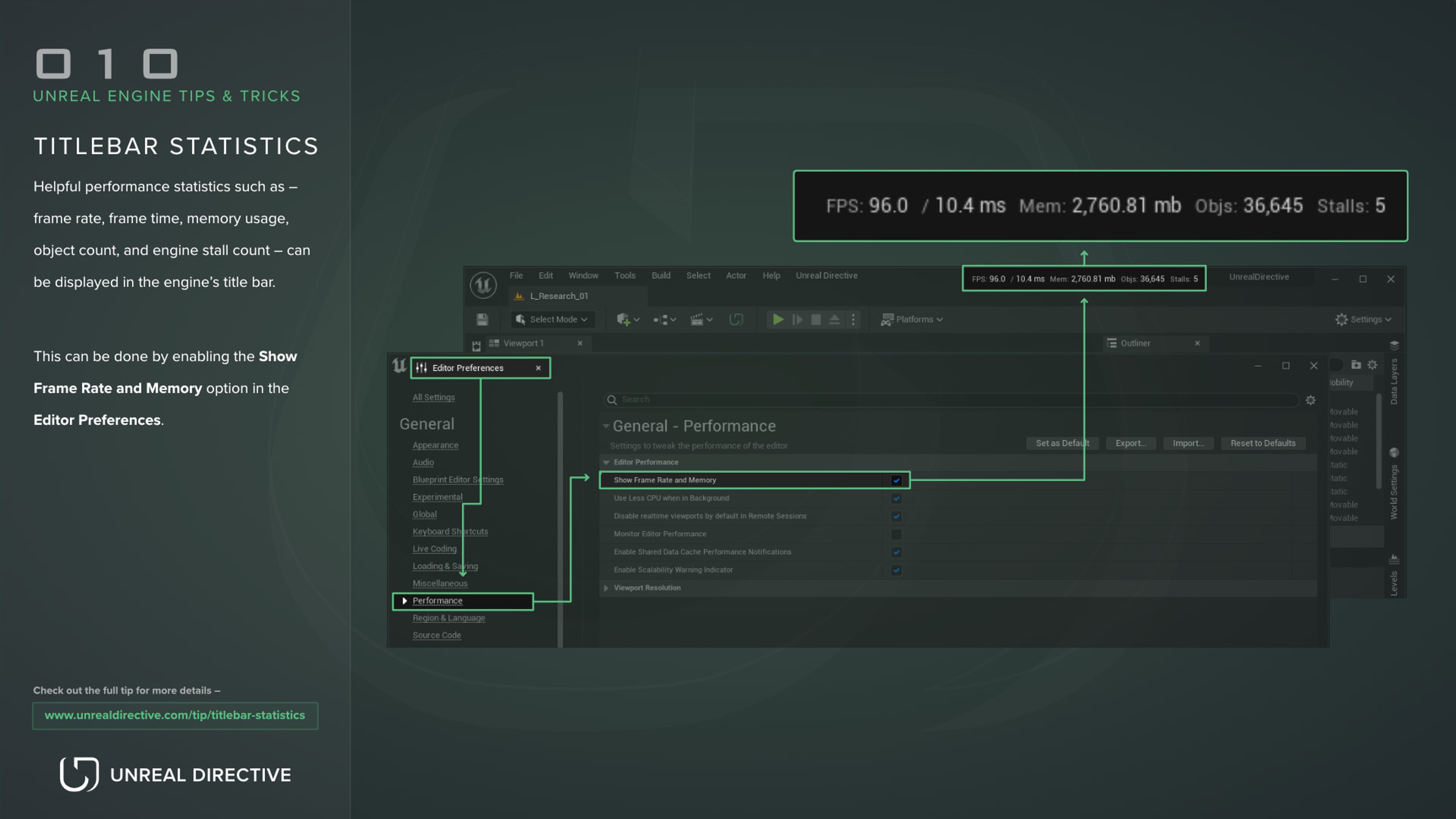 UE Tip: Titlebar Statistics
