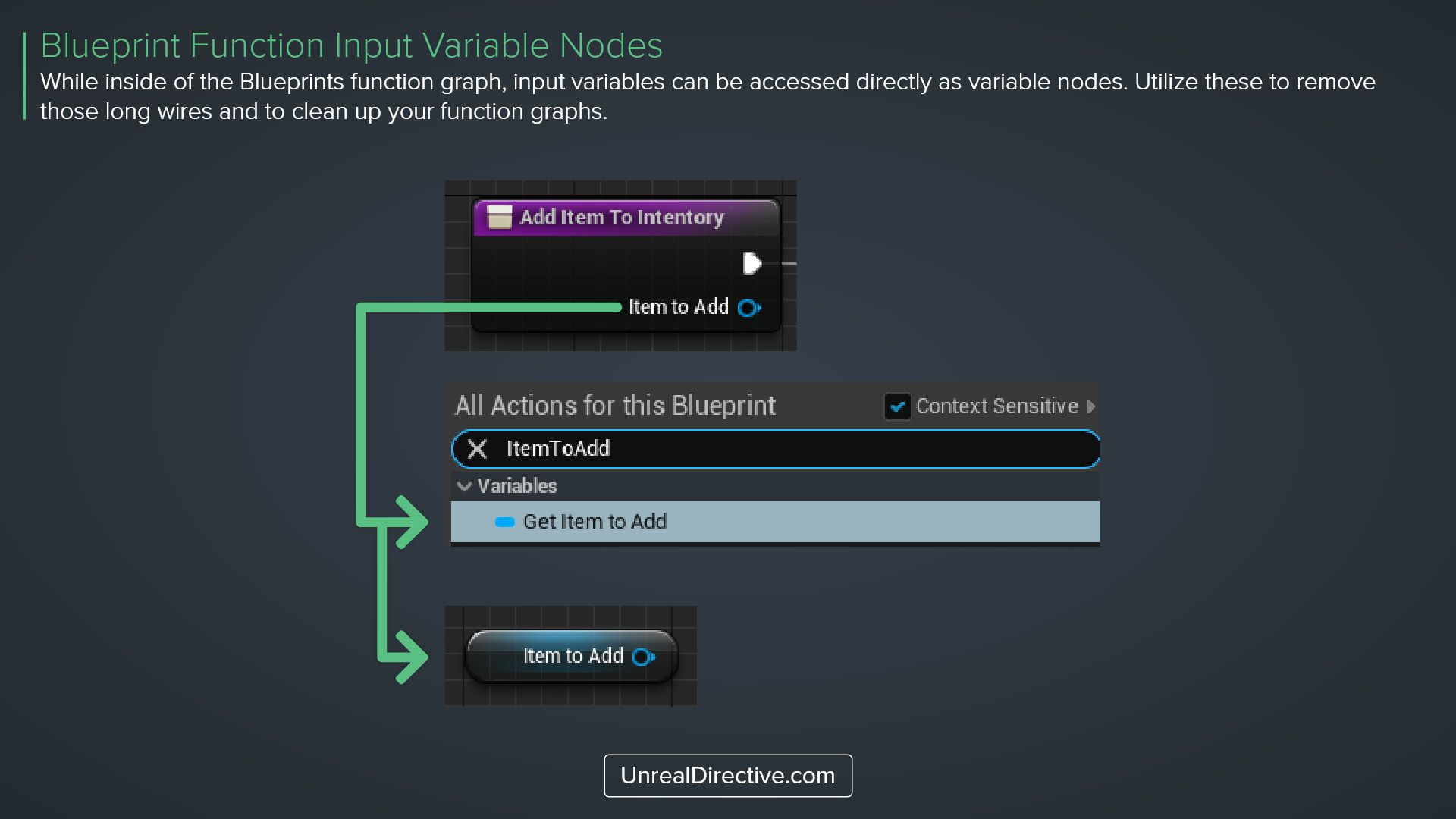UE Tip: Blueprint Function Input Variable Nodes