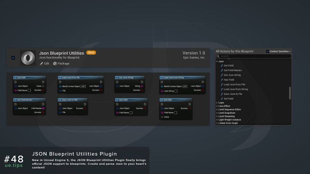 UE Tip: Json Blueprint Utilities Plugin UE Tip: Json Blueprint Utilities Plugin