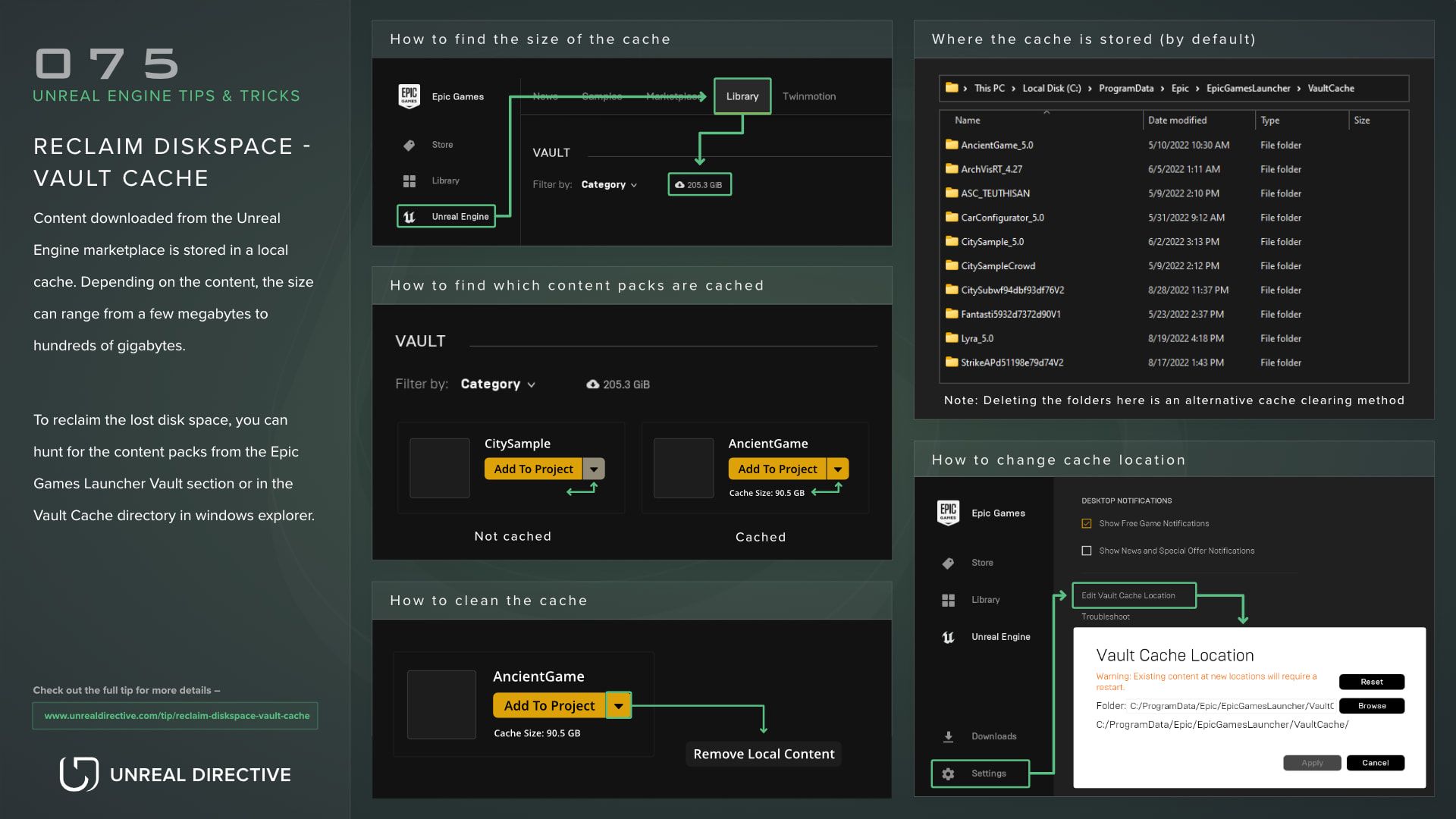 UE Tip: Reclaim Diskspace Vault Cache
