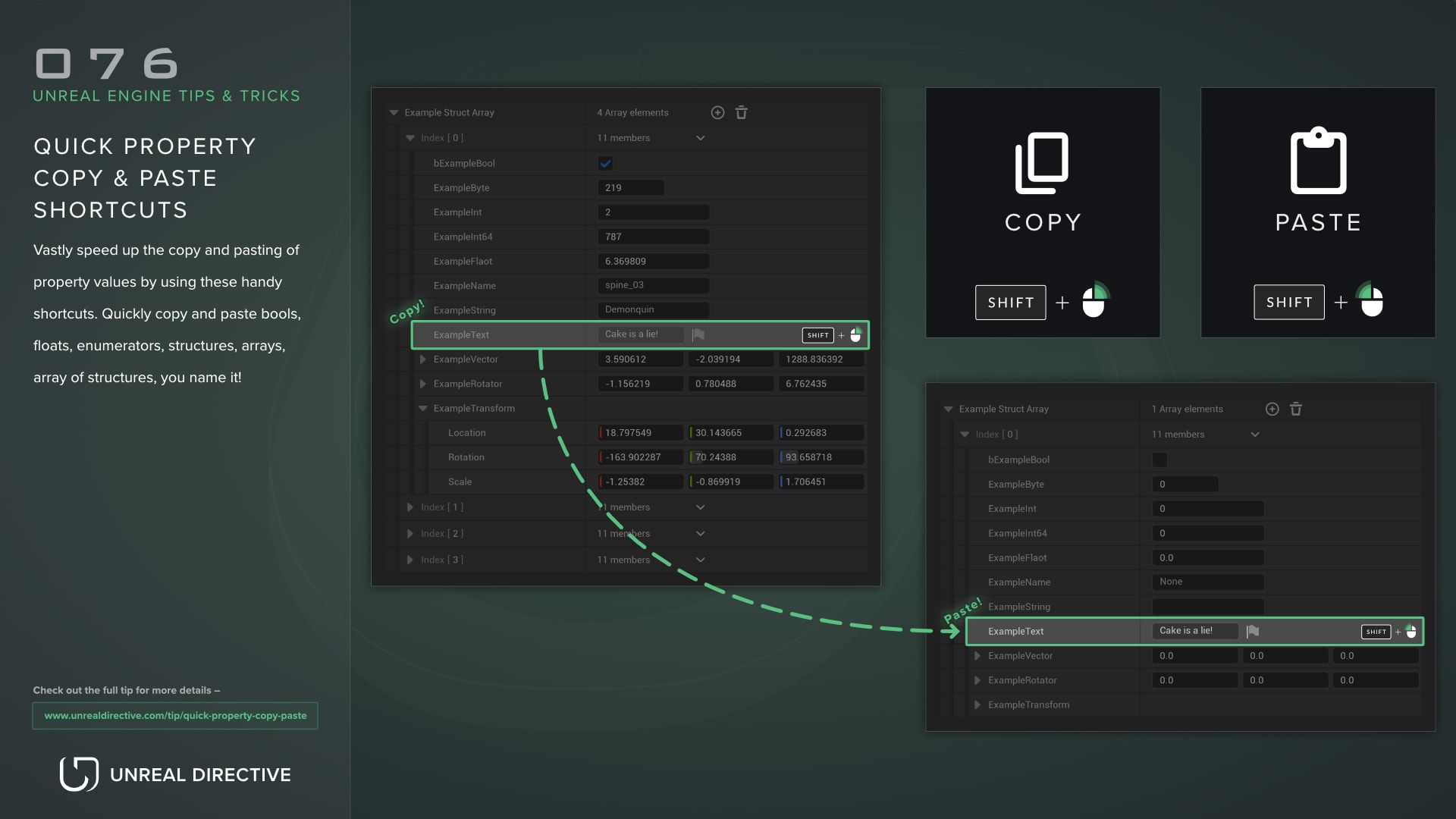 UE Tip: Quick Property Copy & Paste Shortcuts