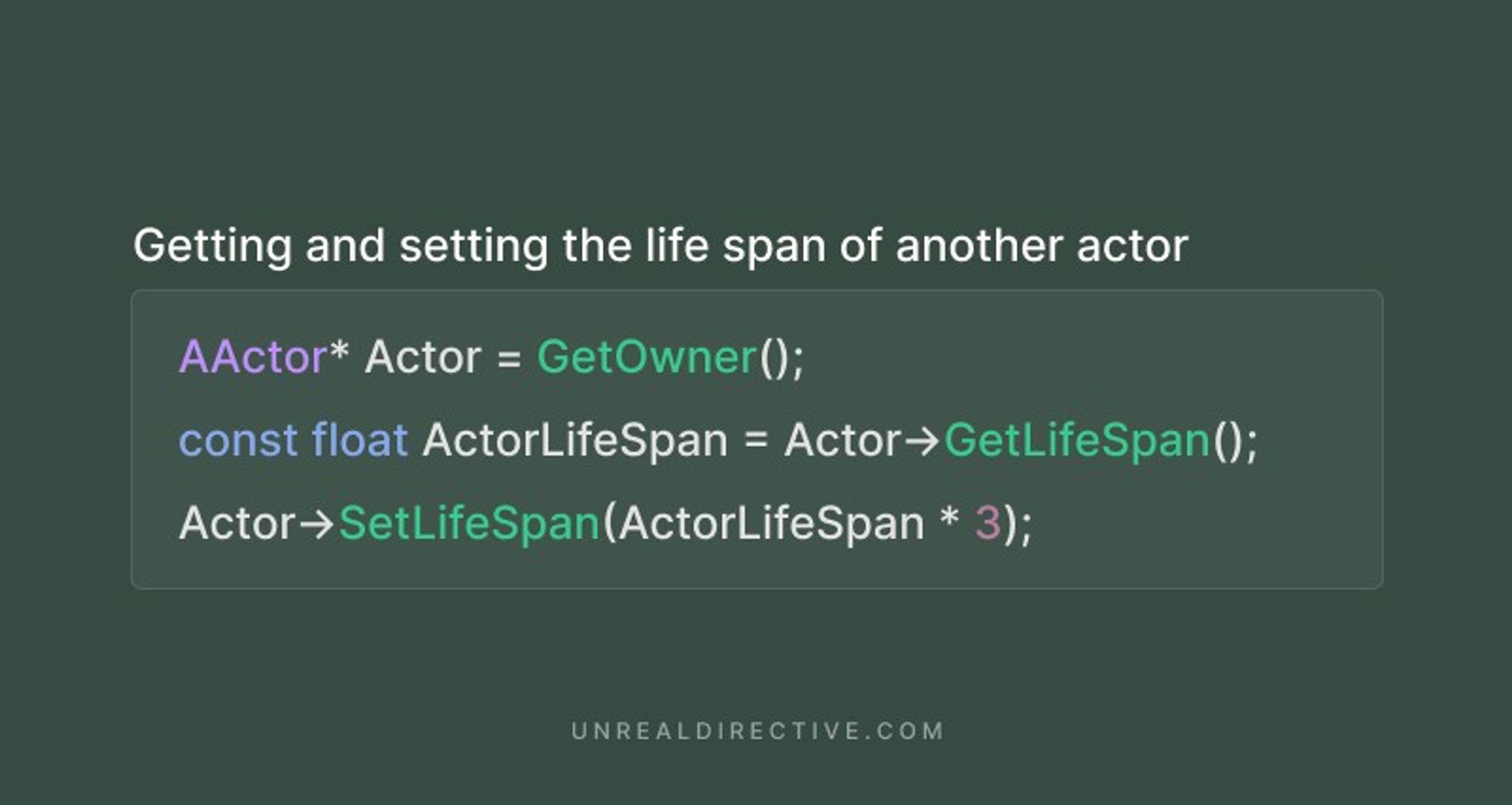 UE Tip: Actor Life Span