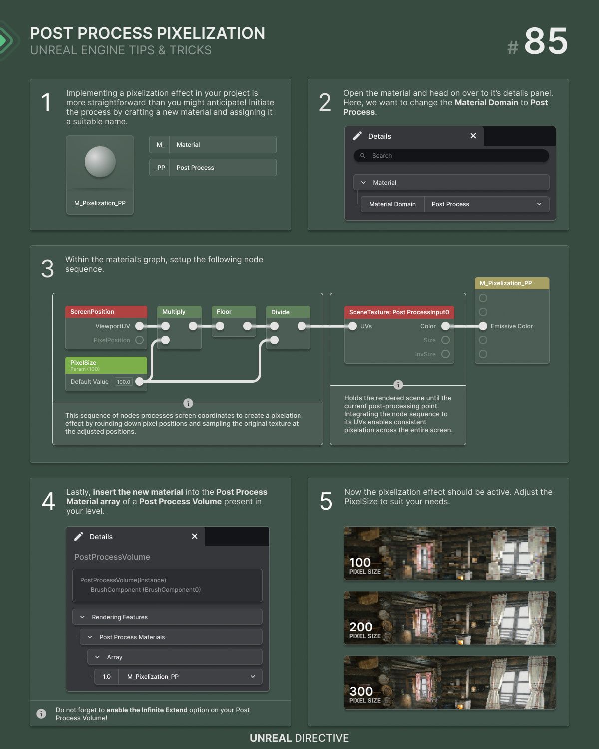 UE Tip: Post Process Pixelization