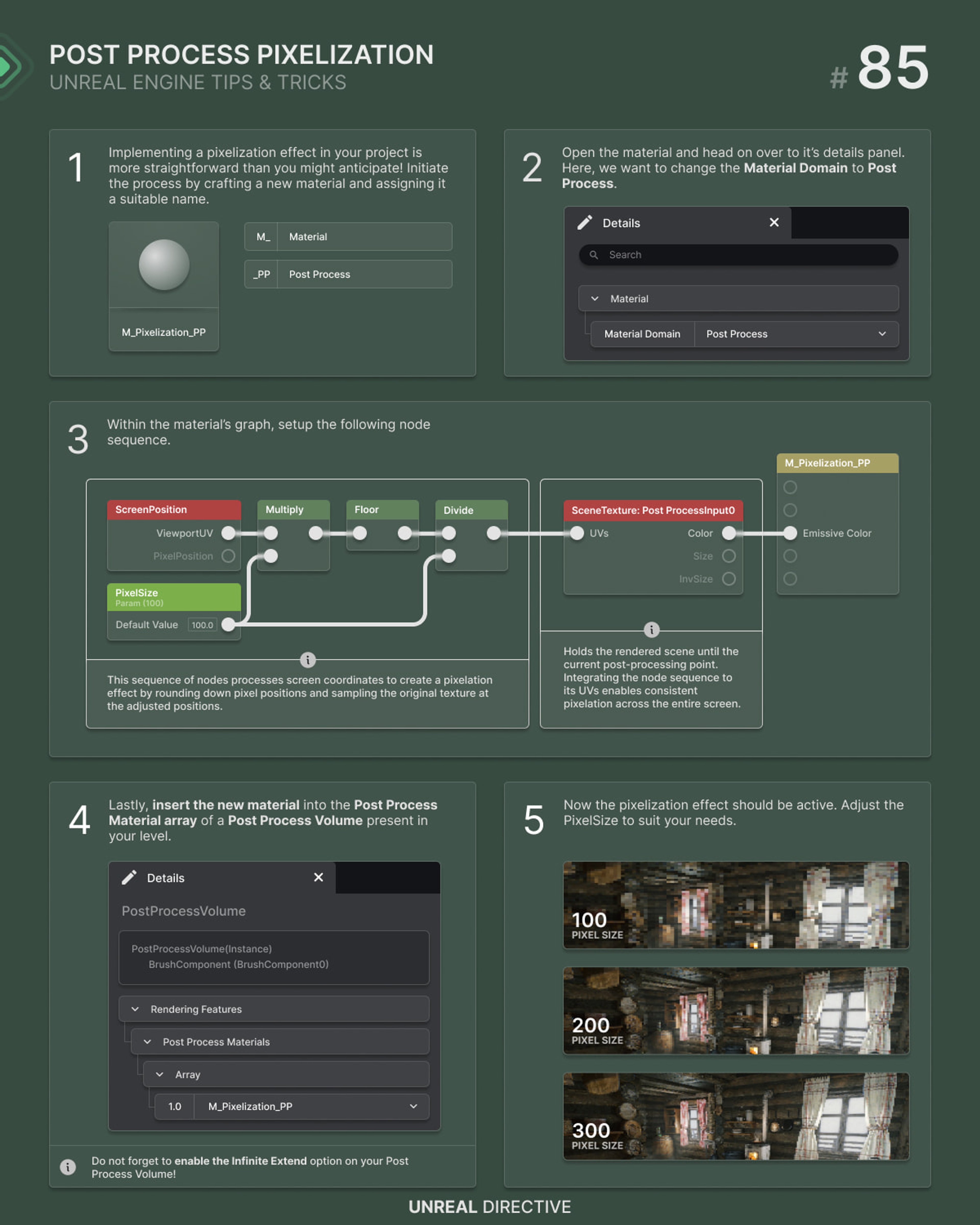 UE Tip: Post Process Pixelization