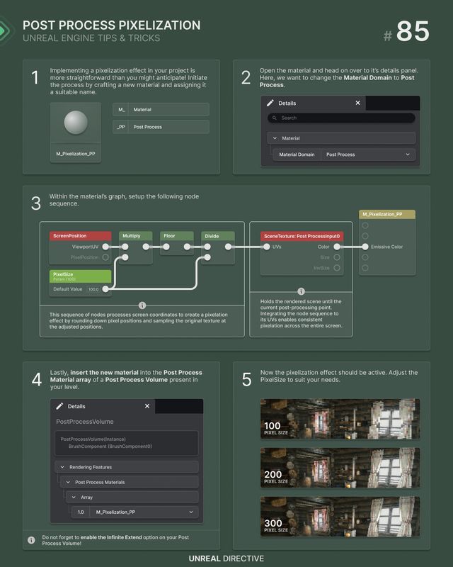 UE Tip: Post Process Pixelization