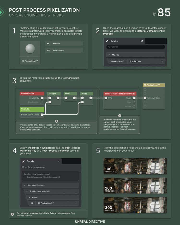 UE Tip: Post Process Pixelization