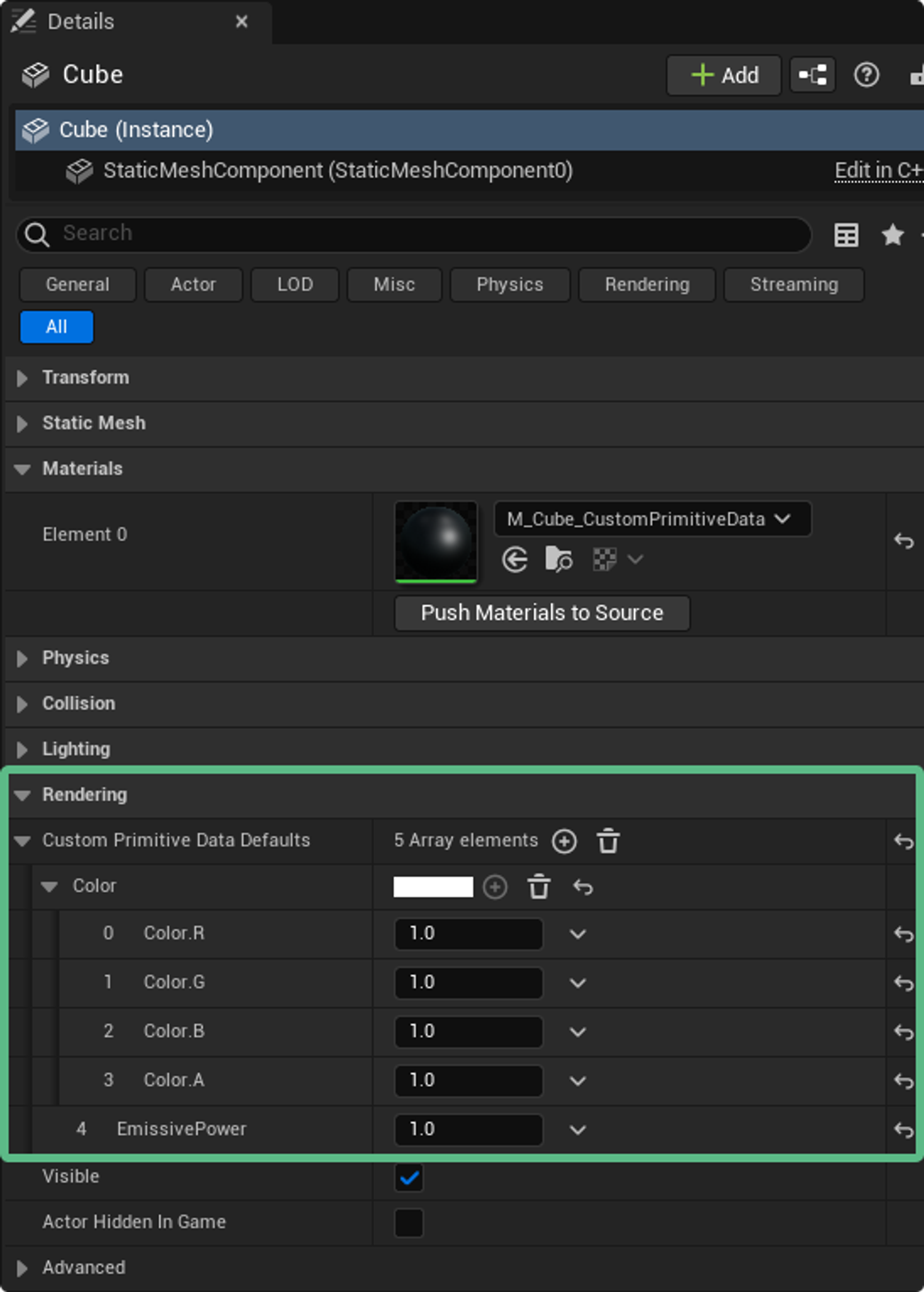 UE Tip: Custom Primitive Data