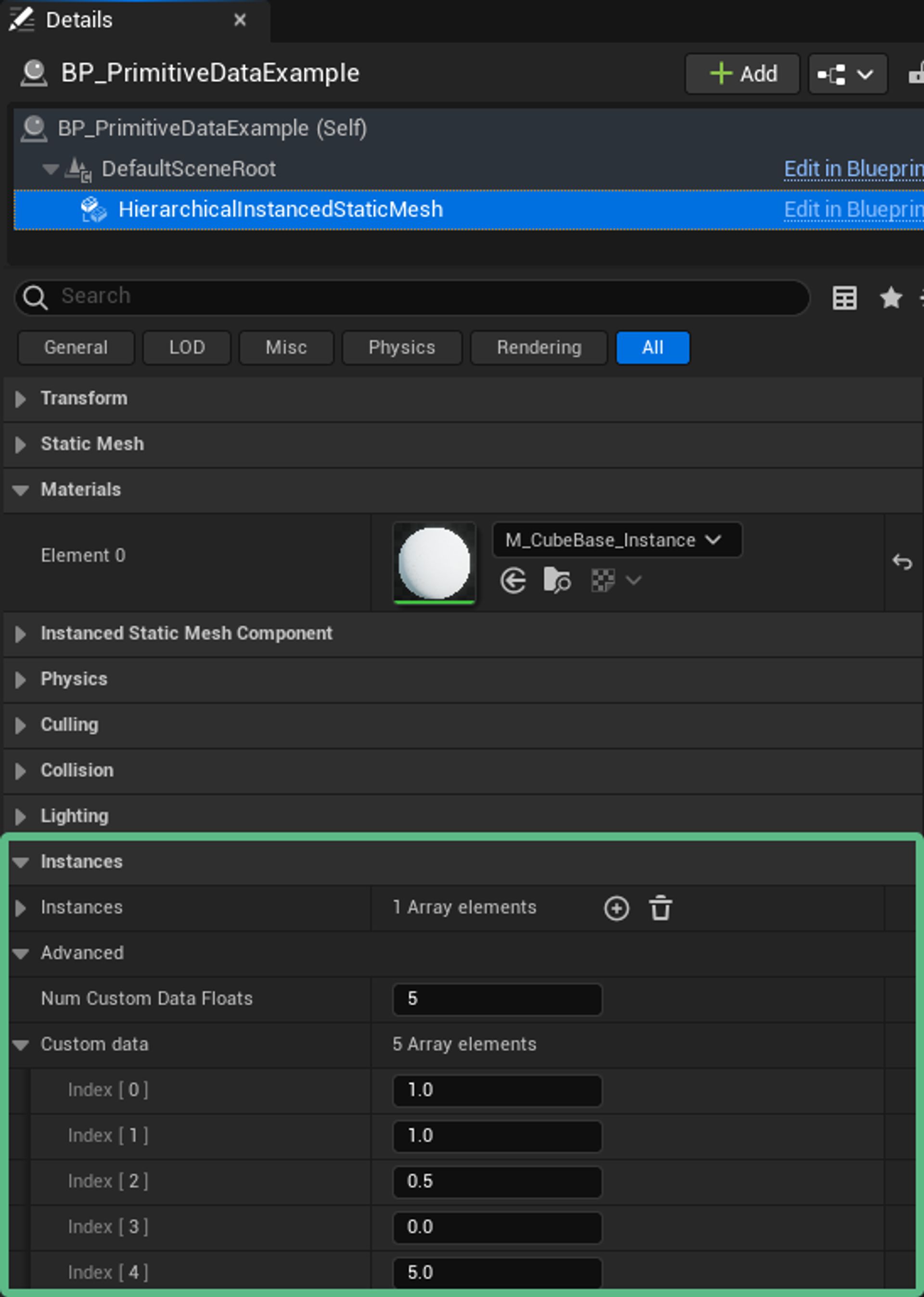 UE Tip: Custom Primitive Data