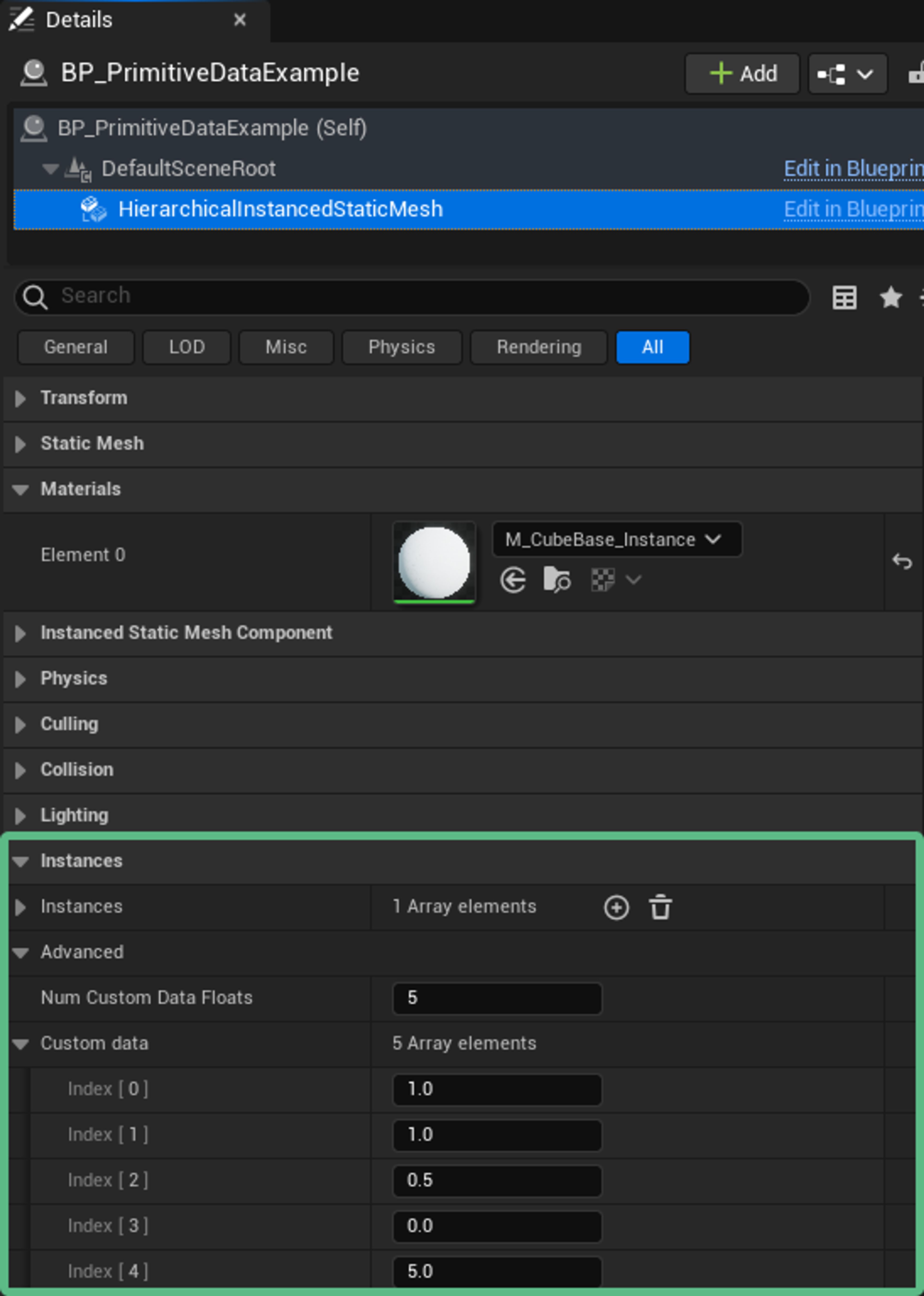 UE Tip: Custom Primitive Data