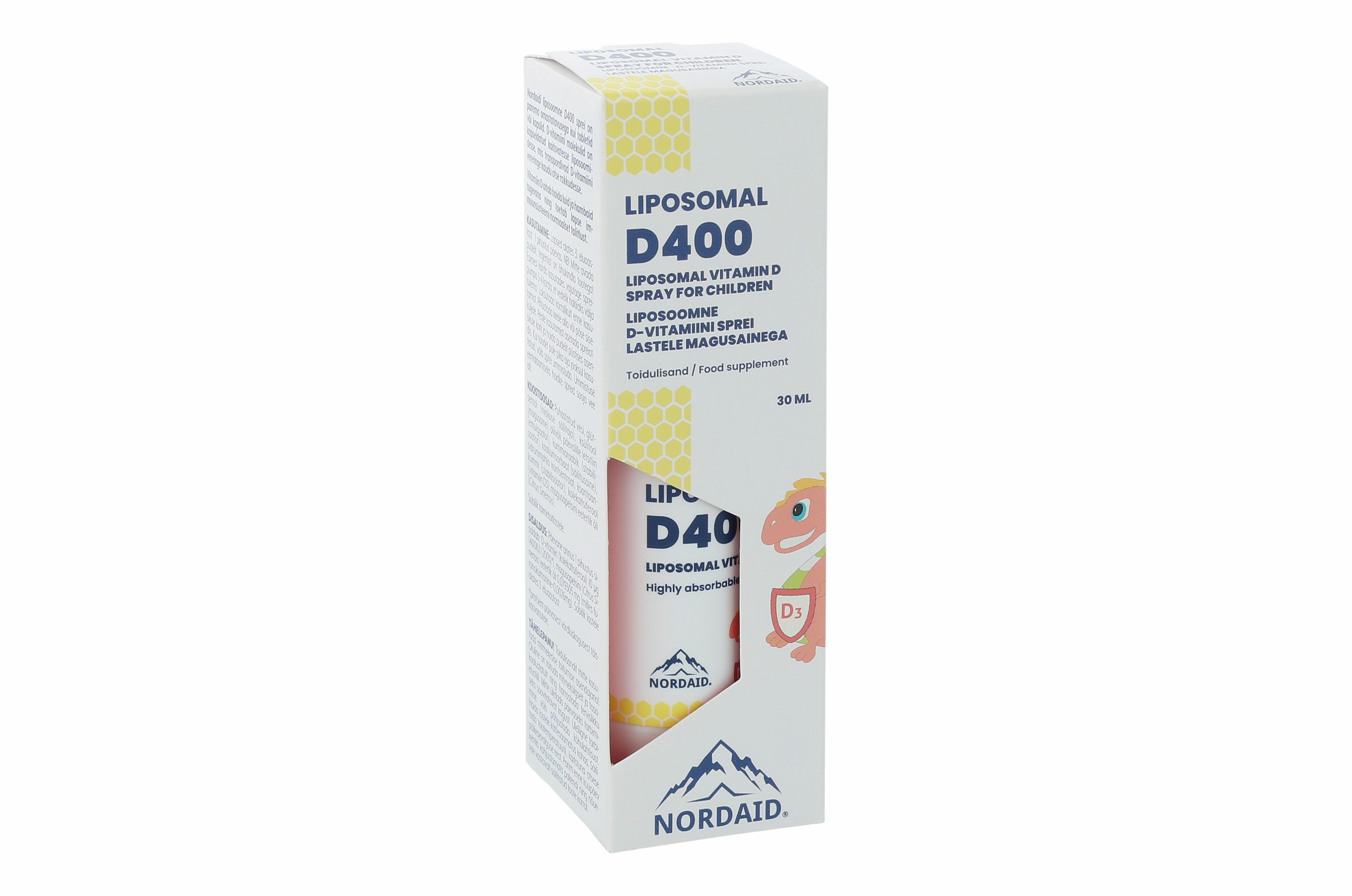 NordAid Liposomal laste vitamin D400 sprei ravintolisä - Tradehouse