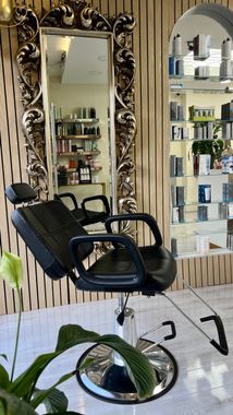Beauty therapy room, Manicure Table, Eyebrow threading chair and ...