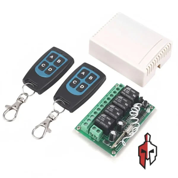 433MHz Wireless Remote Control Switch 4 Channel with 2 Remotes ...