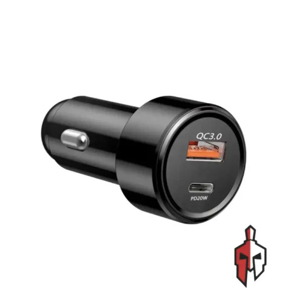 Dual Port Car Charger USB-C and USB 3.0 - Alphatronic
