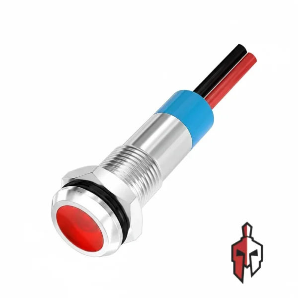 Panel Indicator LED 12V Red Flat Head 6mm - Alphatronic