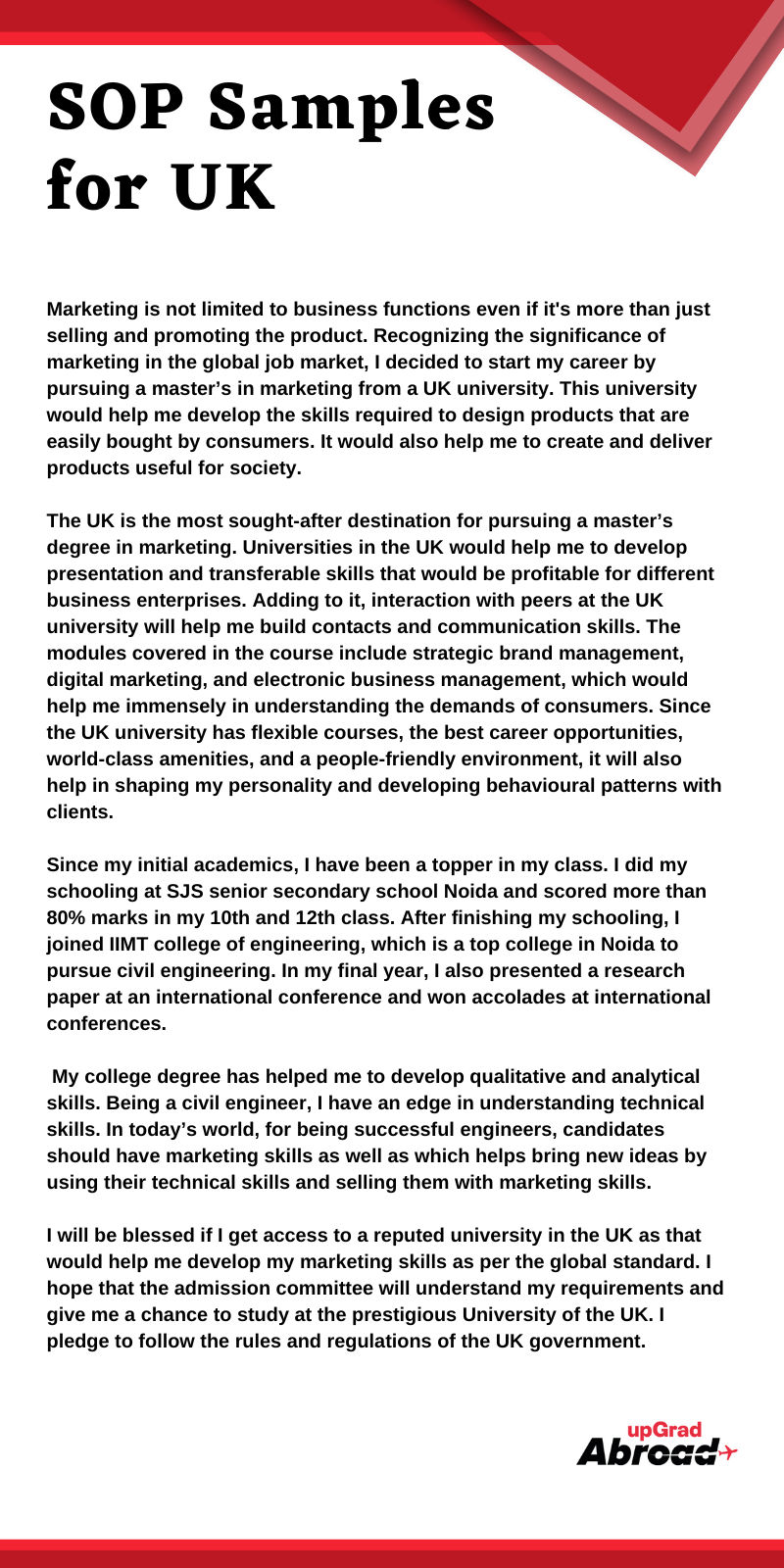 SOP for UK - Format & Sample SOPs for UK Universities