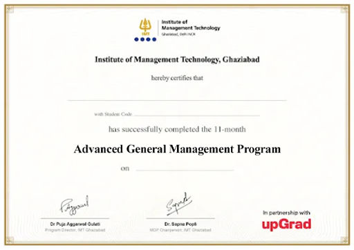 Advanced General Management Program IMT Ghaziabad | upGrad