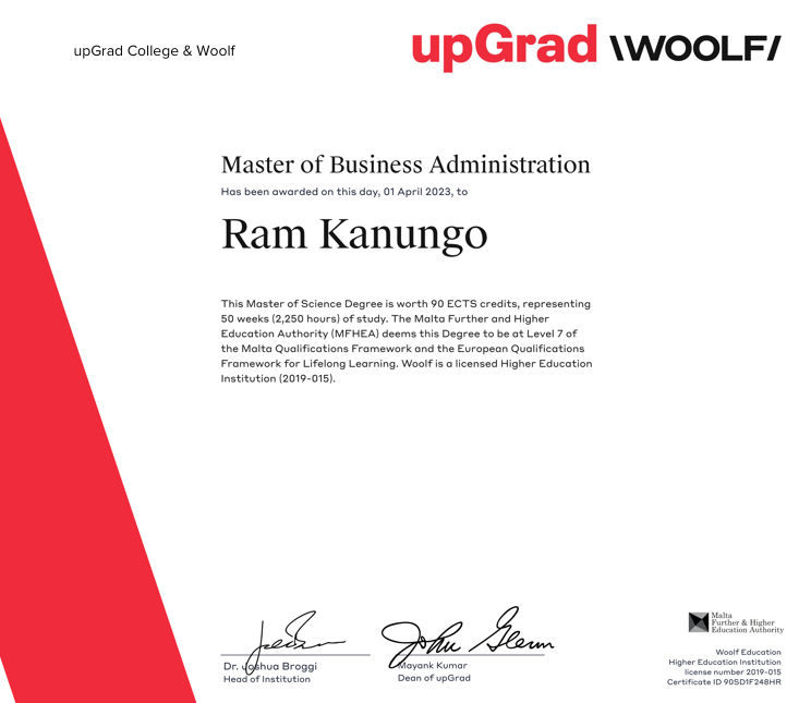Master of Business Administration (MBA) from upGrad College| upGrad