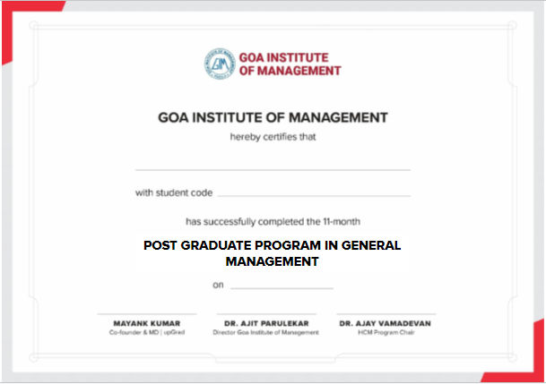 Post Graduate Program in General Management | GIM