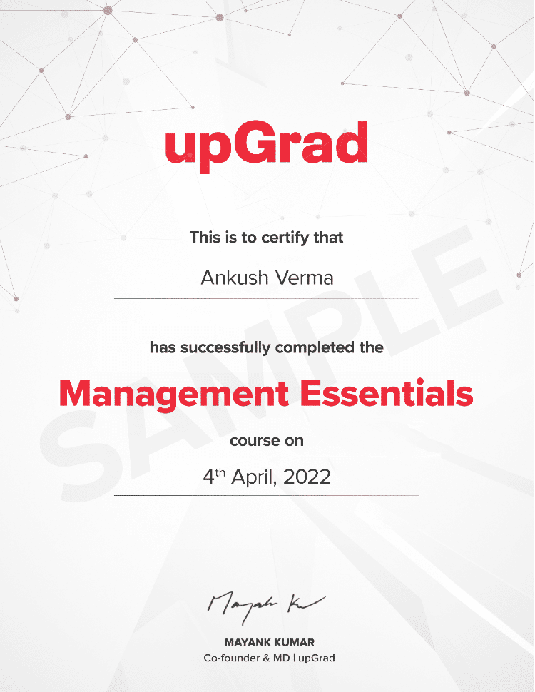 Management Essentials Online Program with Case studies | upGrad
