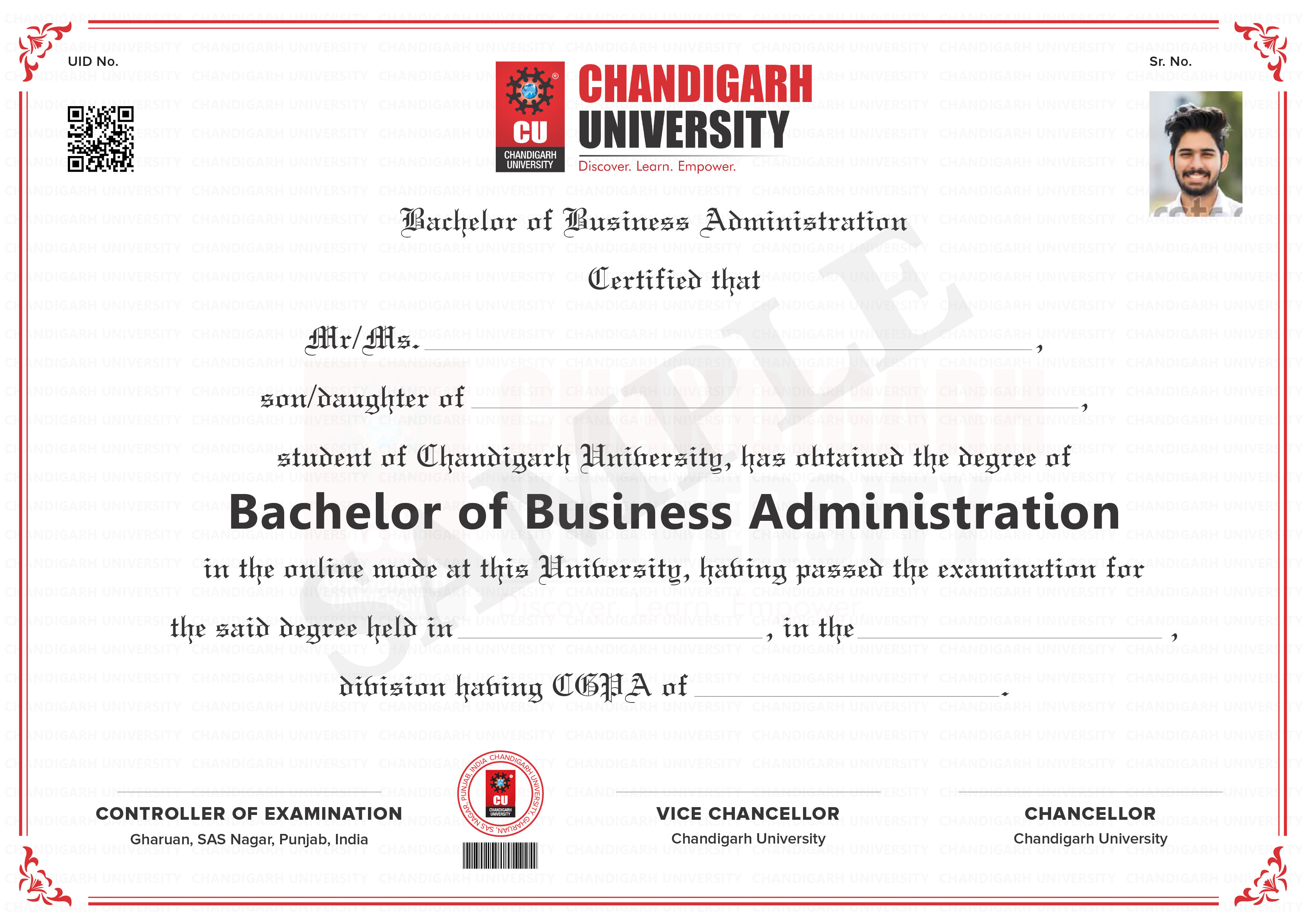 Bachelor of Business Administration from Chandigarh University - upGrad