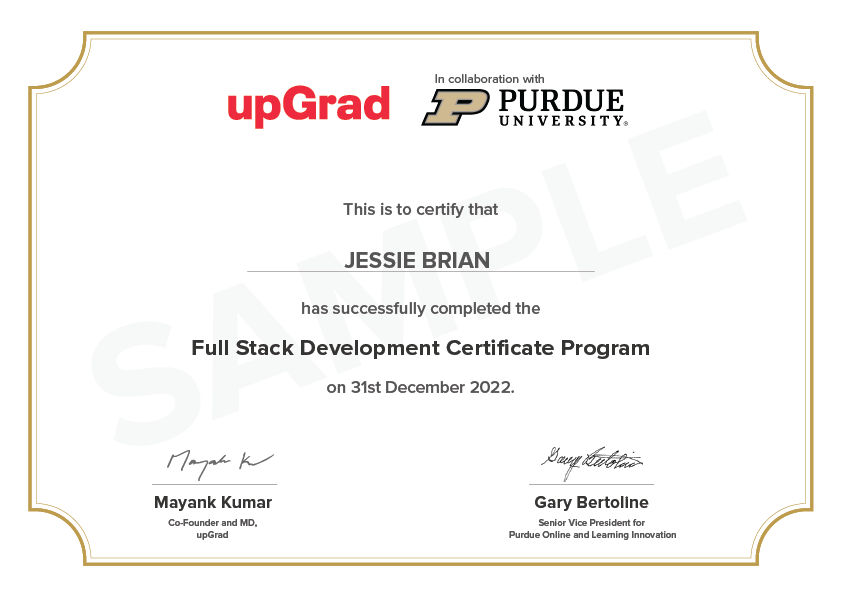Full Stack Development Certificate Program from Purdue University | upGrad Full Stack Development Certificate Program from Purdue University | upGrad