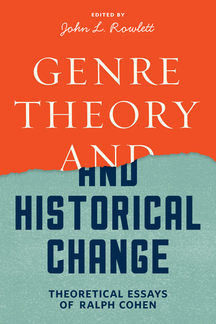 Genre Theory and Historical Change - UVA Press
