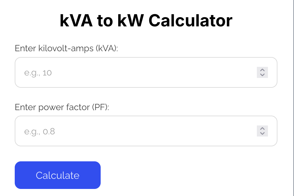 kVA to kW Calculator - Prime Systems Academy