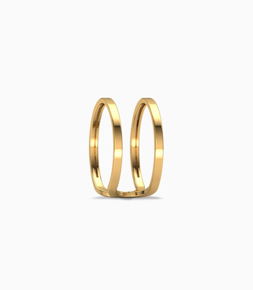 Double Line Cuff Gold Ring | Varudai Jewelry