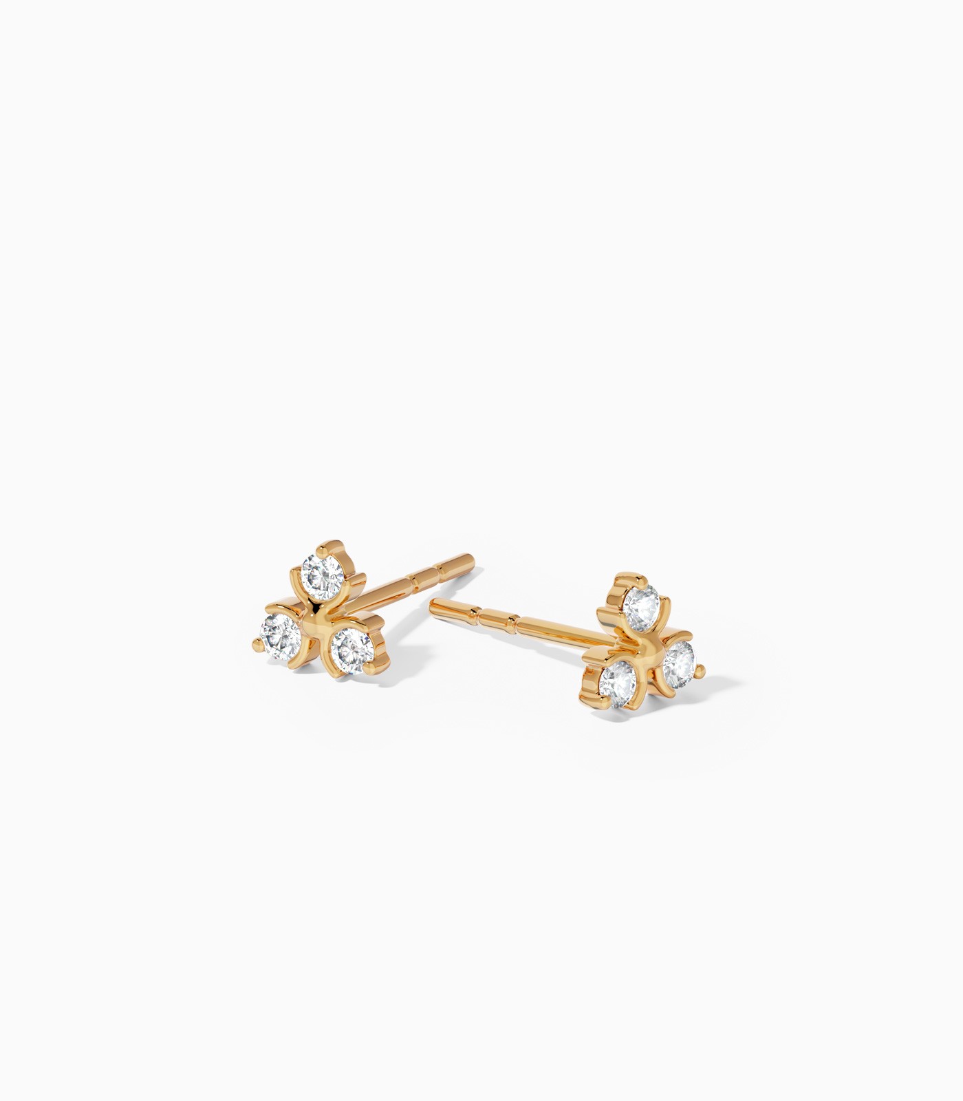 Minimalist Diamond 18k Gold Floral Studs | Varudai Jewelry