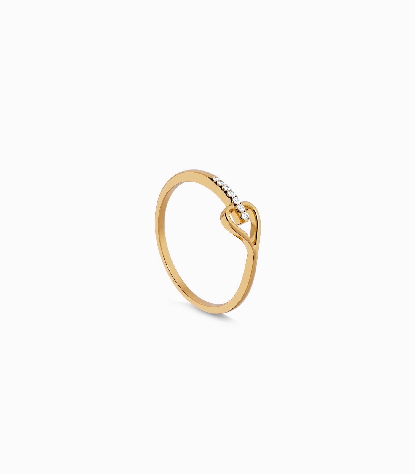 18k Gold Curved Heart Ring | Varudai Jewelry