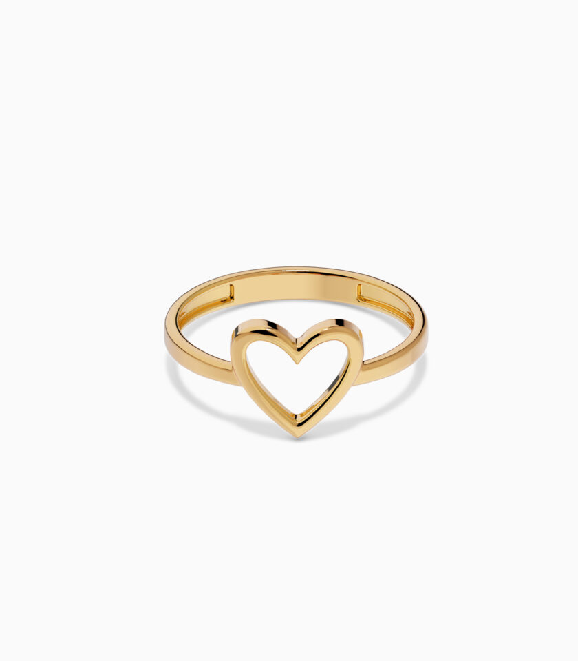 18k Gold Open Heart Ring | Varudai Jewelry
