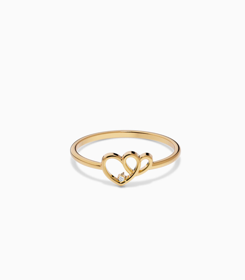 Diamond Intertwined Hearts Ring | Varudai Jewelry