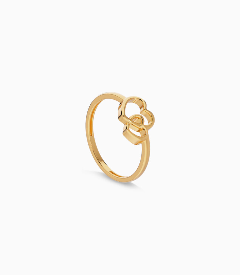 18k Gold Double Heart Ring | Varudai Jewelry