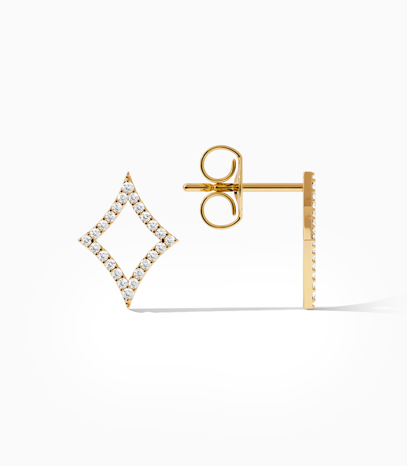 Kite Angular Diamond Stud Earrings | Varudai Jewelry