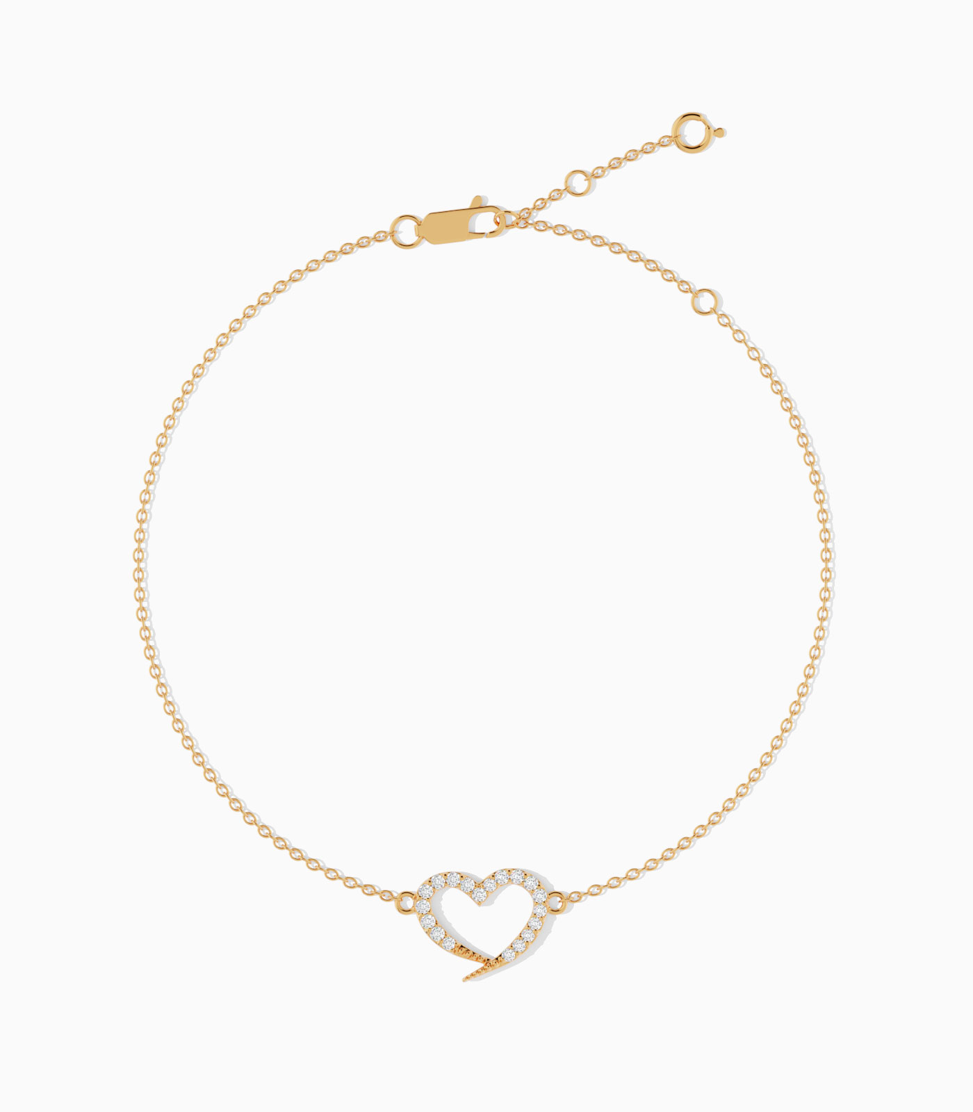 18k Gold Tiny Heart Diamond Bracelet | Varudai Jewelry