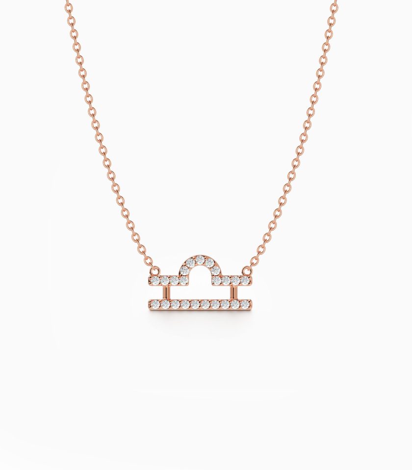 Libra Zodiac Sign Diamond Necklace | Varudai Jewelry