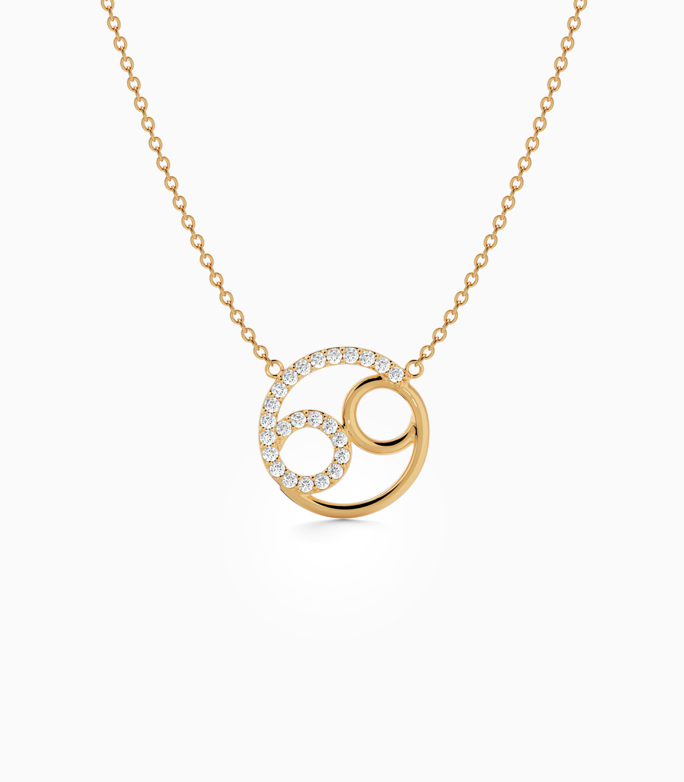 Cancer Zodiac Sign Diamond Necklace | Varudai Jewelry