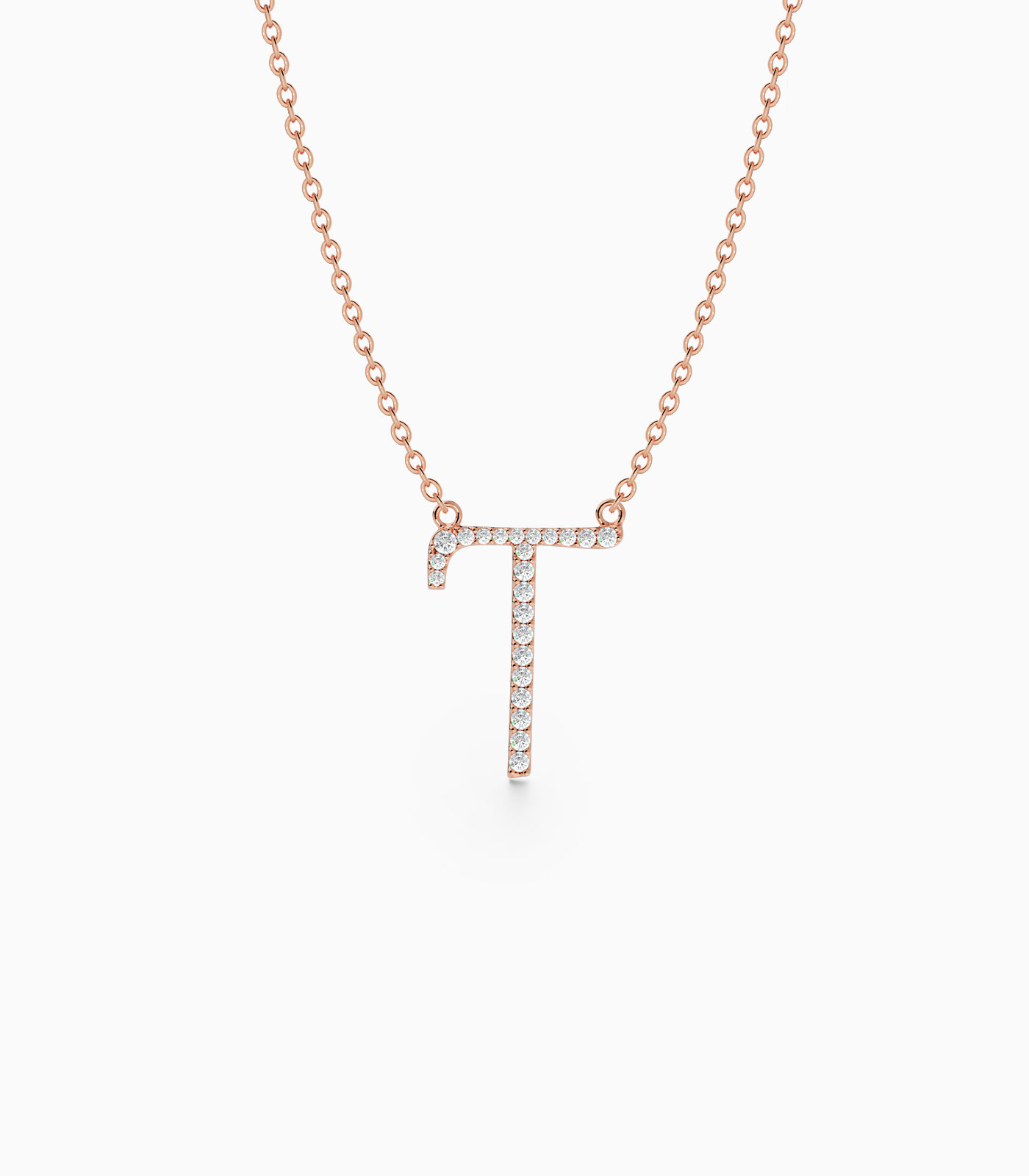 Initial T Necklace In Gold And Diamonds | Varudai Jewelry