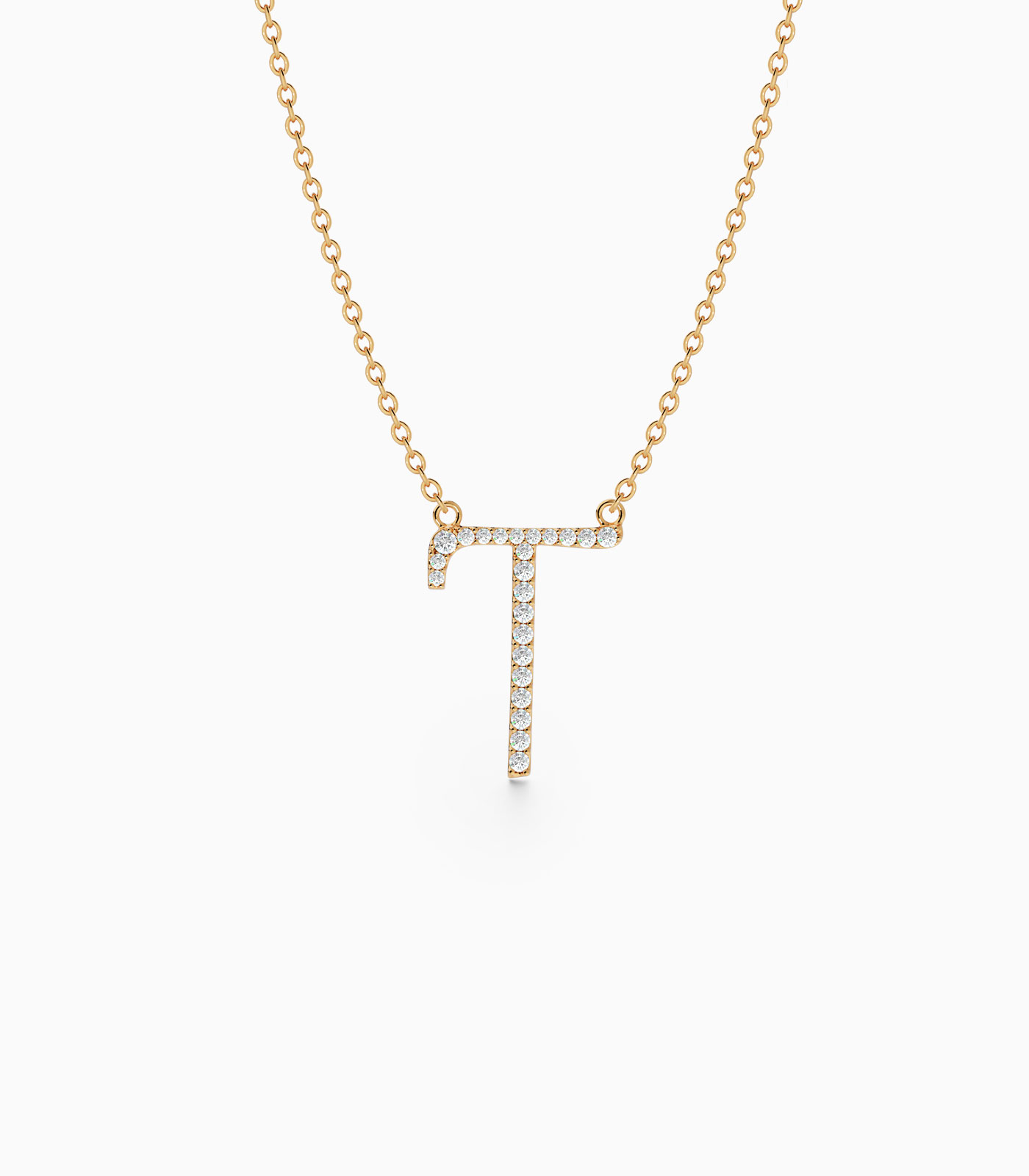 Initial T Necklace In Gold And Diamonds | Varudai Jewelry