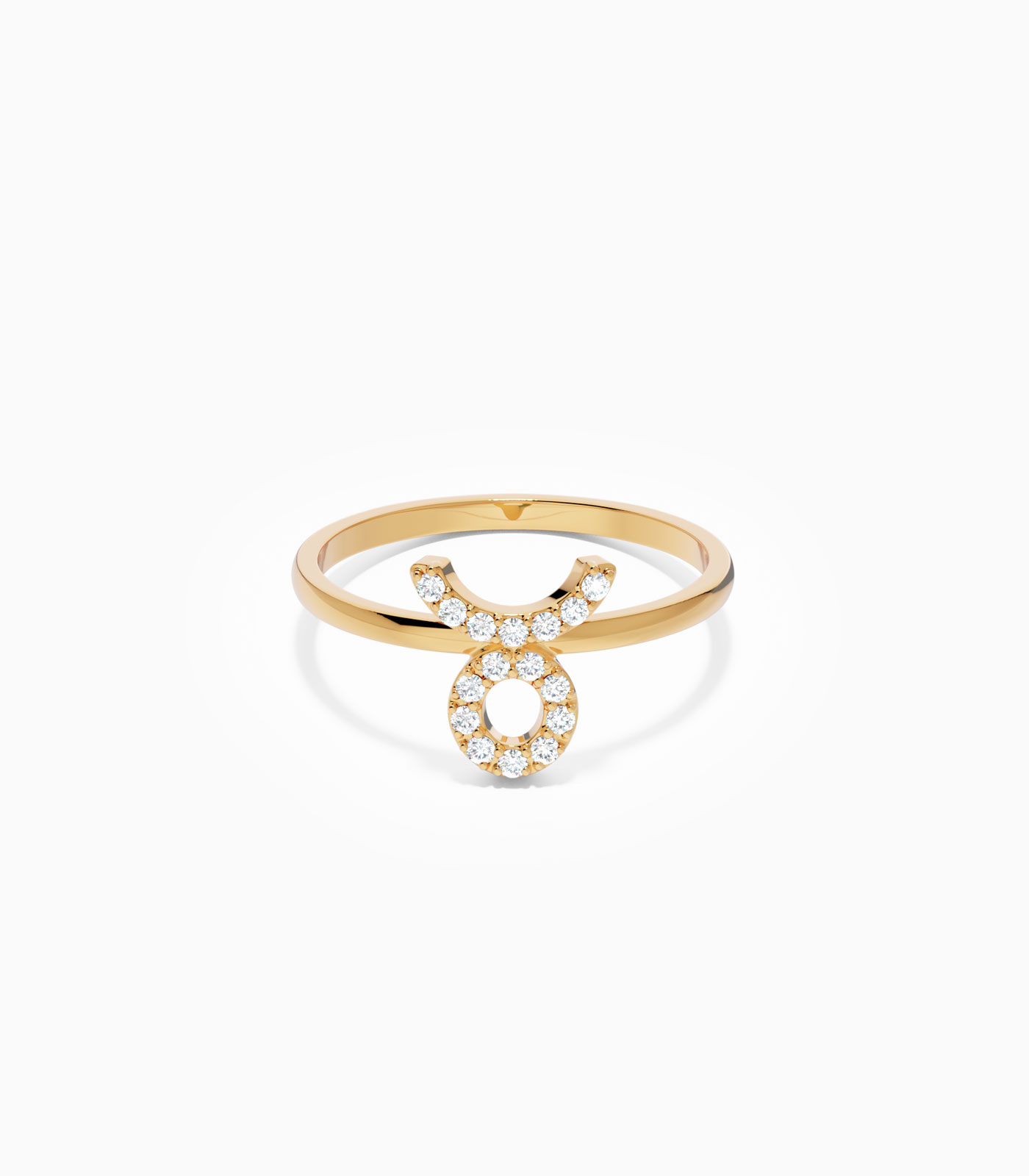 Taurus Zodiac Ring With Diamonds In 18K Gold | Varudai Jewelry