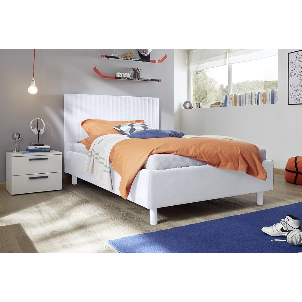 Letto singolo imbottito, bianco - TFT Camerette per ragazzi Letto singolo imbottito, bianco - TFT Camerette per ragazzi