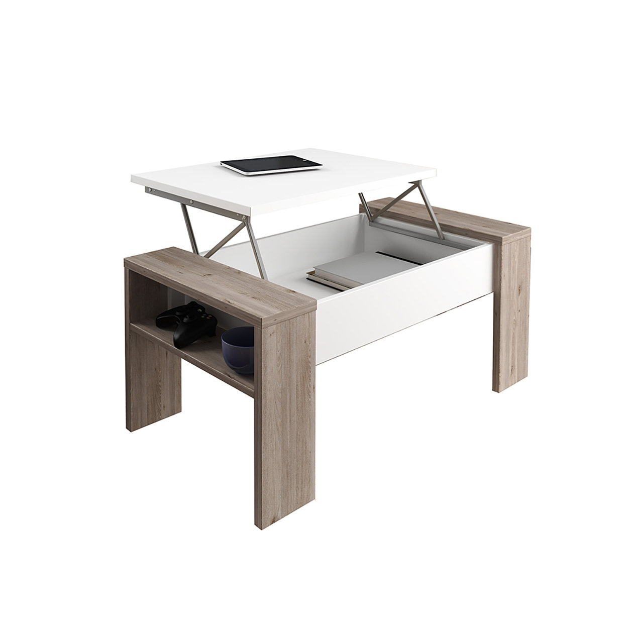 Tavolino contenitore James Oak, marrone/bianco opaco - Office Design by ...