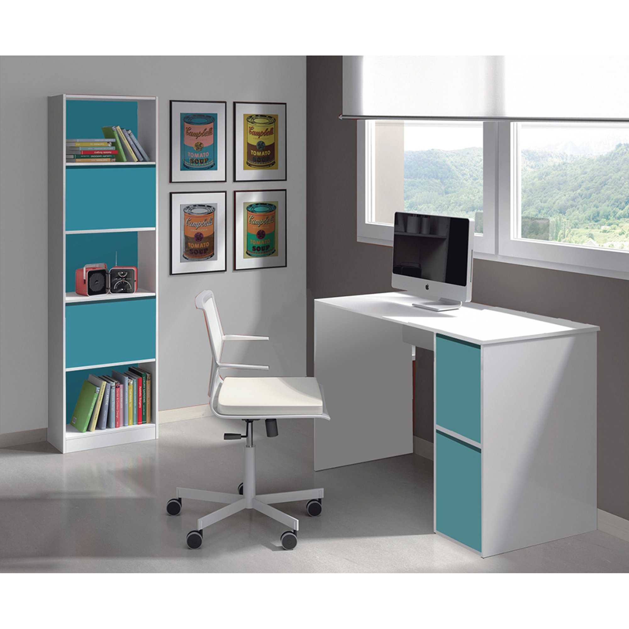 Scrivanie Dimensione Bambino Scrivania Hesse A4, bianco/azzurro di moda ...