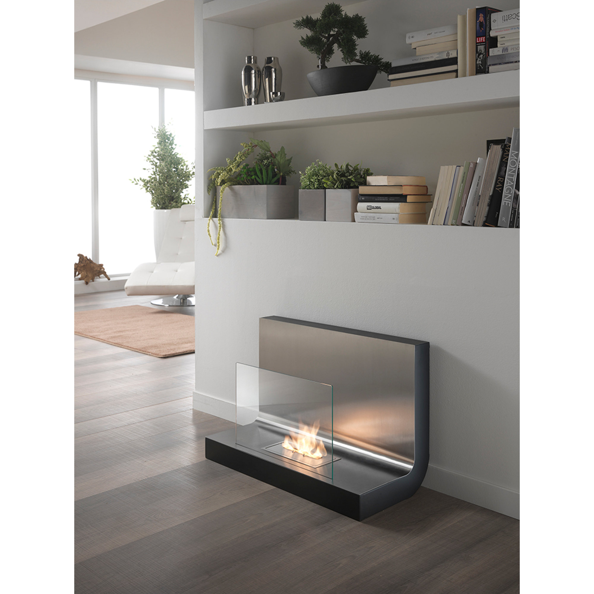 Camini Design Twist caminetti Caminetto da muro/appoggio in metallo e ...