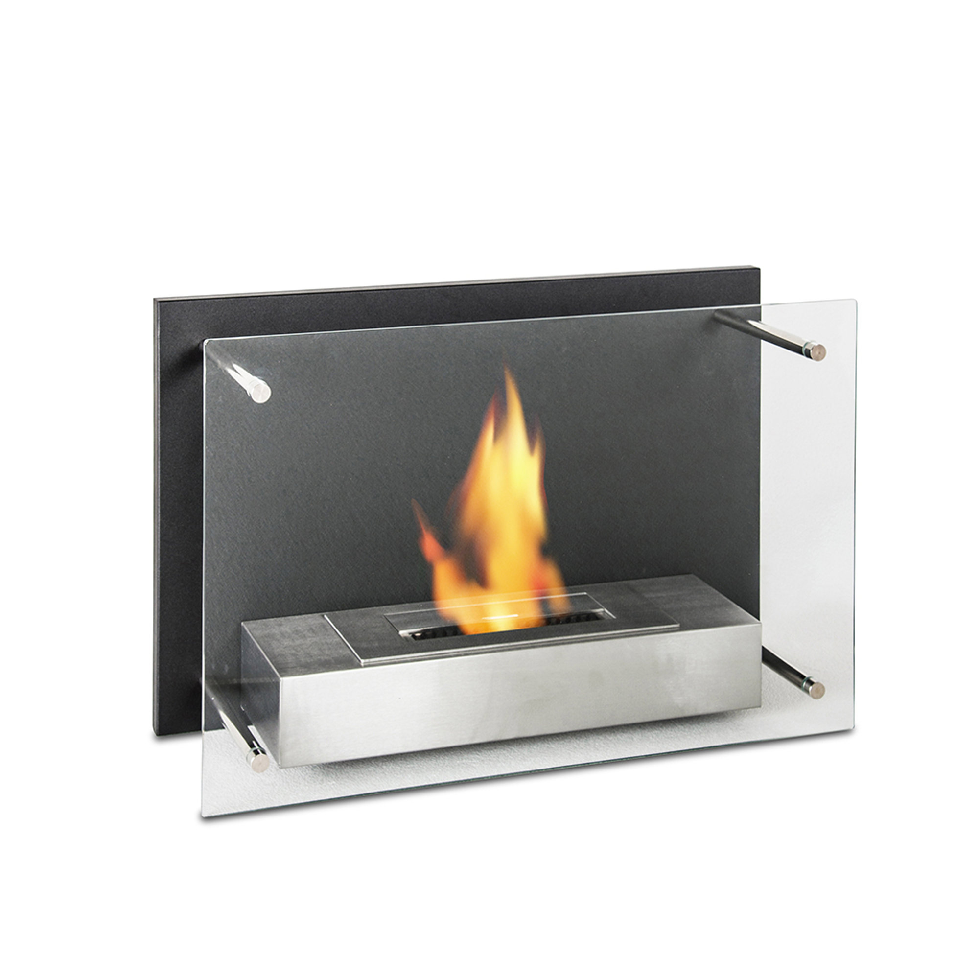 Camini Design Twist caminetti Caminetto da muro in metallo e acciaio di ...