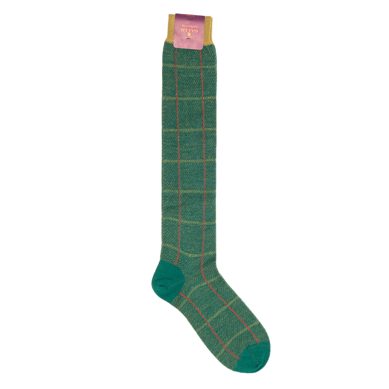 Calze lunghe uomo in lana fantasia tartan verde bosco - Gallo Calze lunghe uomo in lana fantasia tartan verde bosco - Gallo