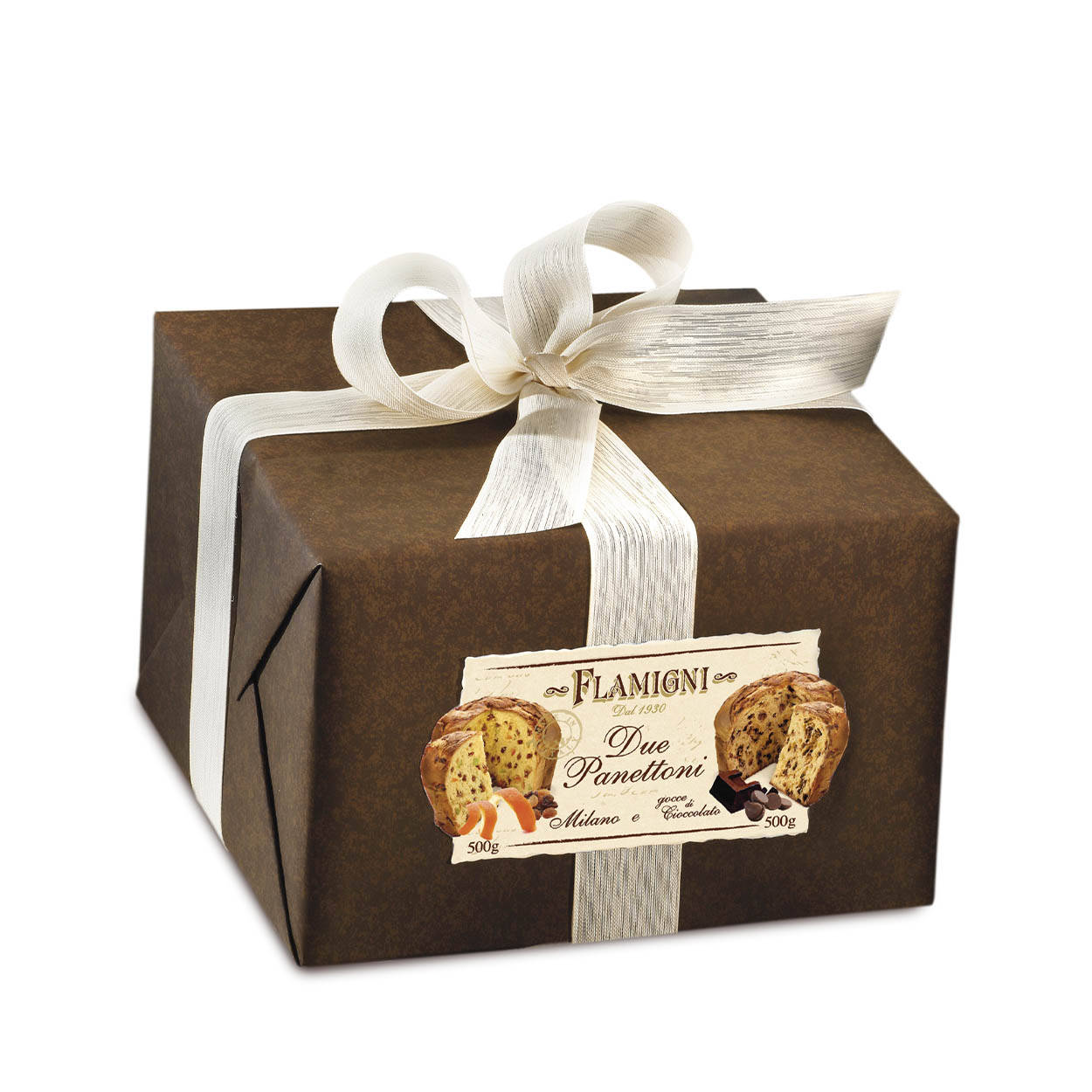 Boîte "DEUX PANETTONI" de 500gr:Milan - Chocolat - Flamigni