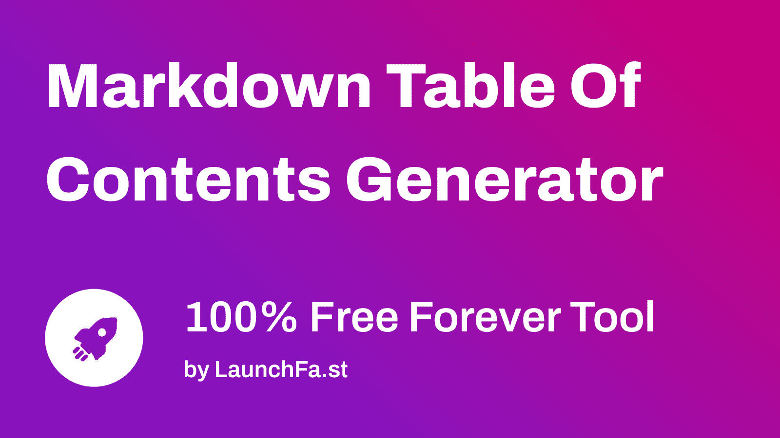 Markdown Table Of Contents Generator 100 Free No Login