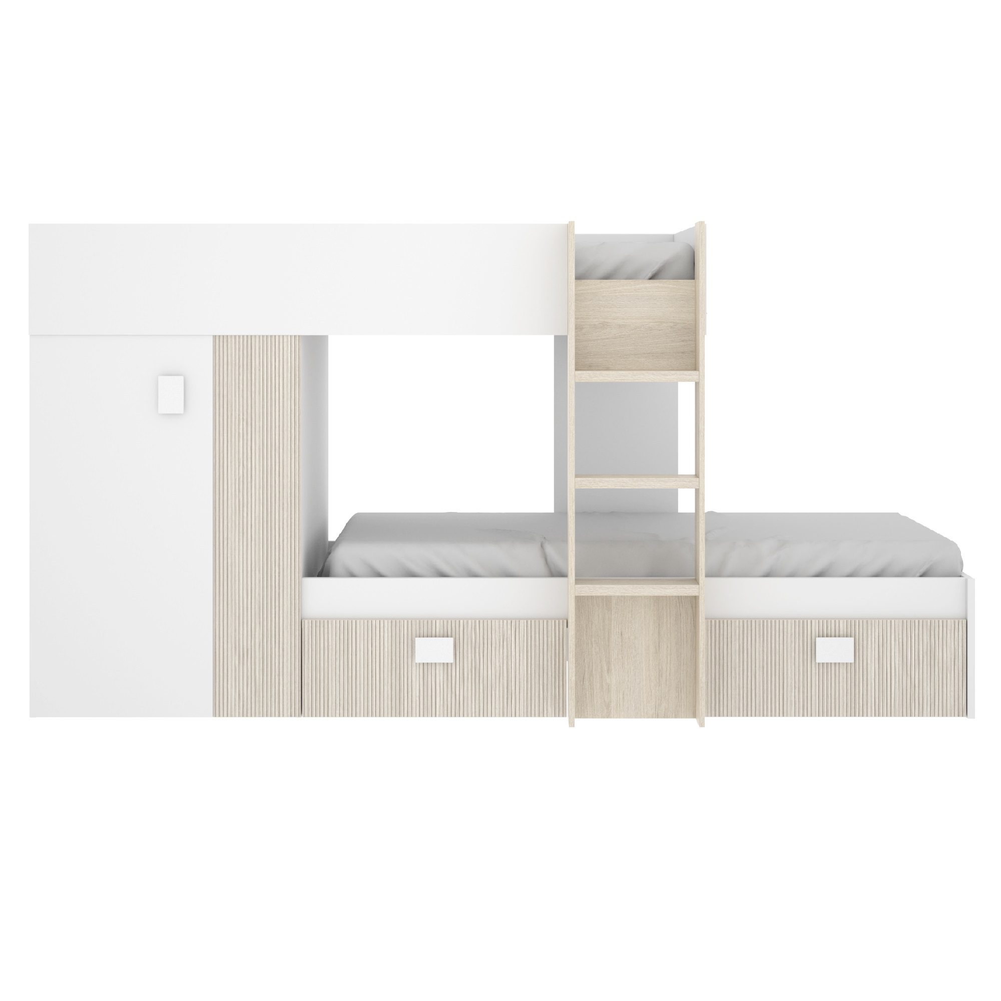 Litera tren Groe blanco Artic combinado natural y alistonado ...