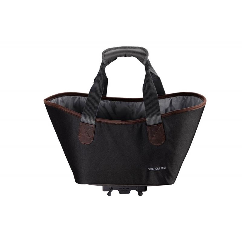 Racktime Agnetha Carbon Black Mand Snapit 15L voor je fiets